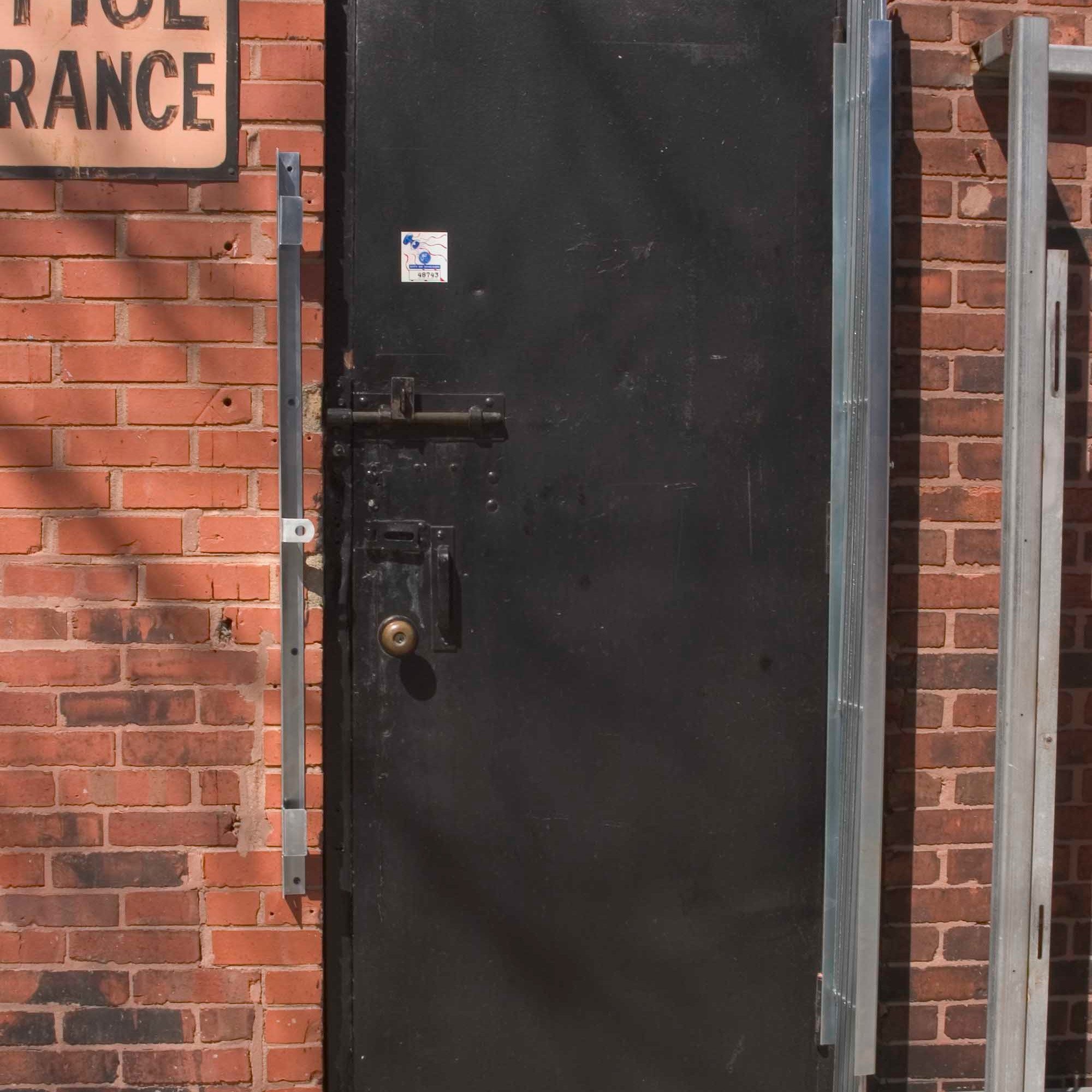 IEP 79" x 73" Heavy-Duty Pedestrian Folding Security Door (Galvanized ...