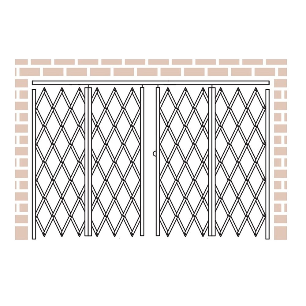 IEP Maximum-Duty Galvanized Storefront Folding Security Gate with Fixed ...