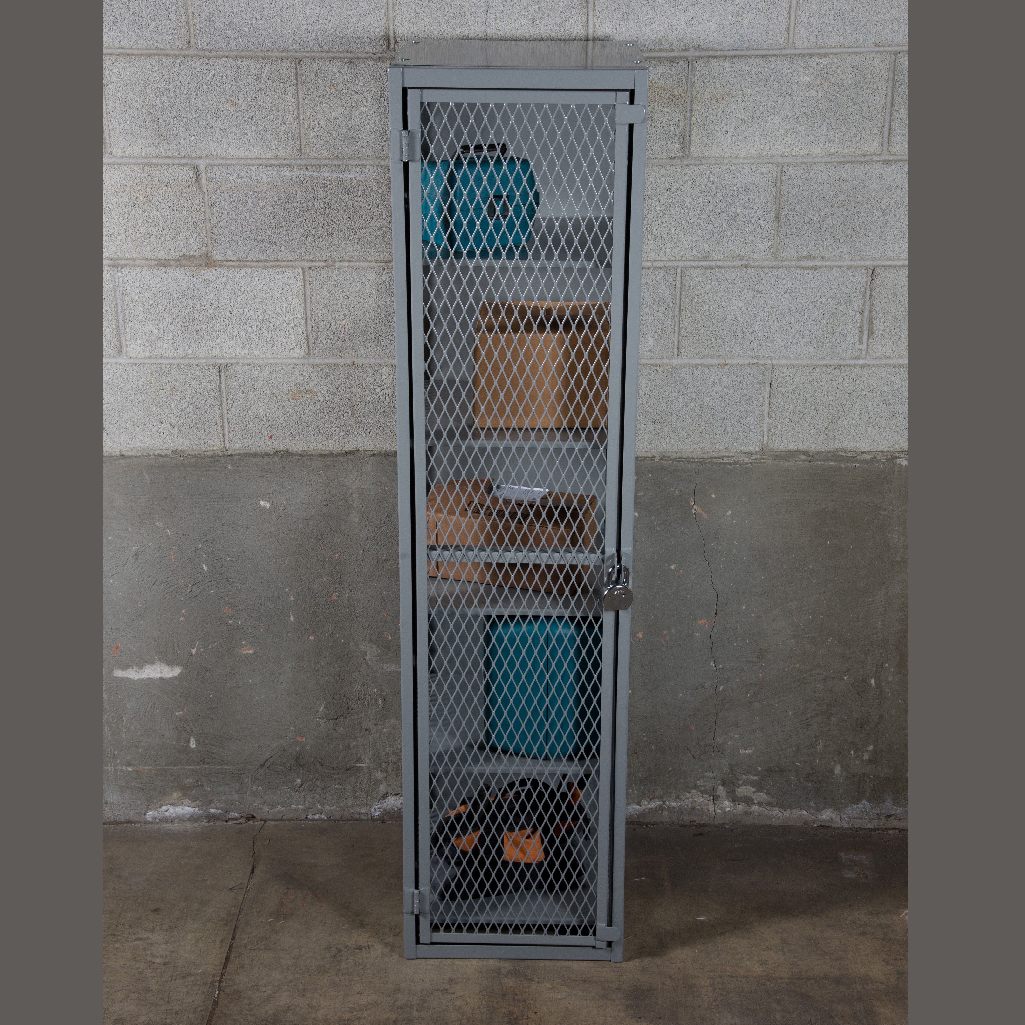 IEP Powder Coated Vandal-Resistant Wire Mesh Storage Locker - 5 Shelf ...